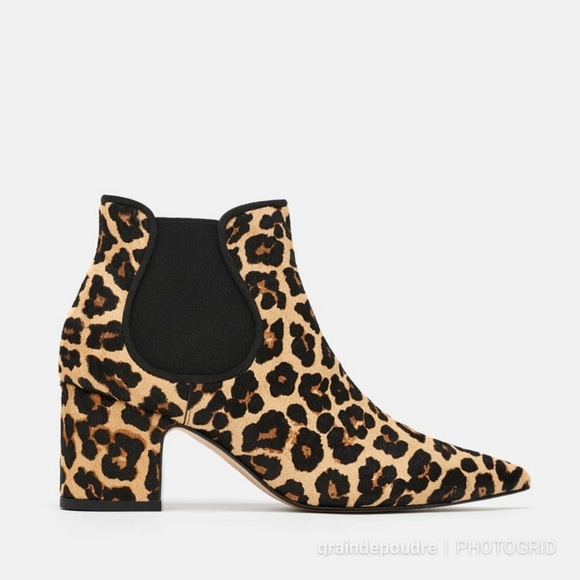Zara | Shoes | Rare Zara Leopard Pony Hair Fur Leather Pointy Toe ...